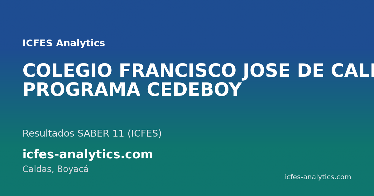 COLEGIO FRANCISCO JOSE DE CALDAS - PROGRAMA CEDEBOY